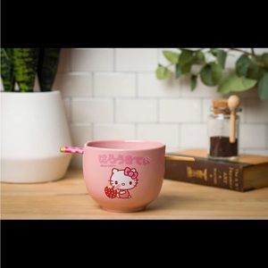 Sanrio | Dining | New Hello Kitty Ceramic Bowl With Chopsticks | Poshmark